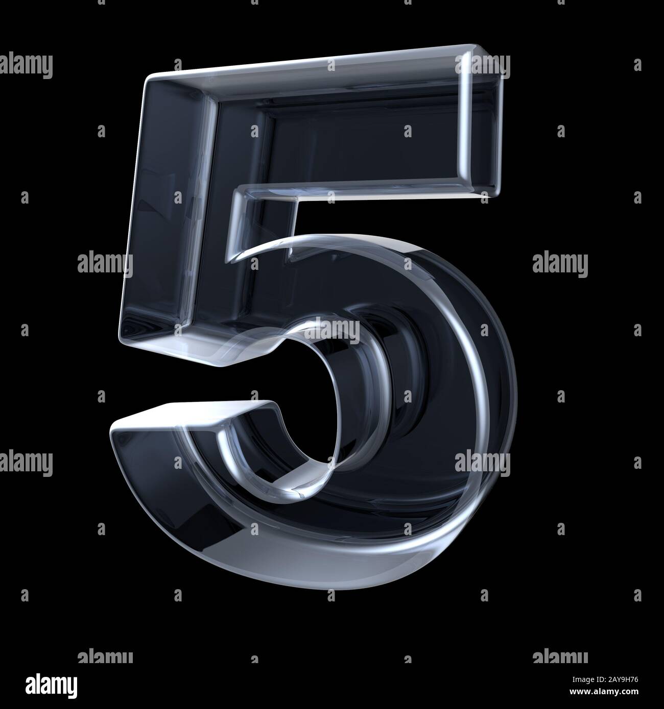 Transparent x-ray number 5 FIVE. 3D Stock Photo - Alamy