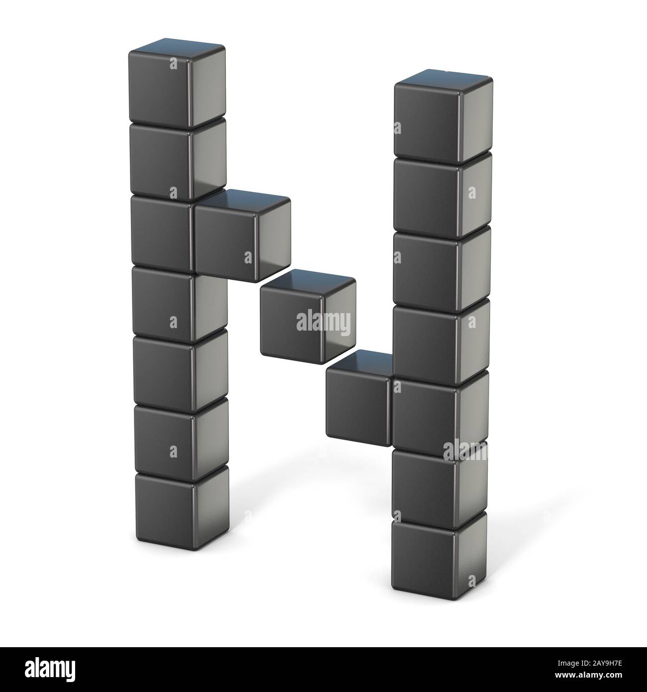 8 bit font. Capital letter N. 3D Stock Photo - Alamy