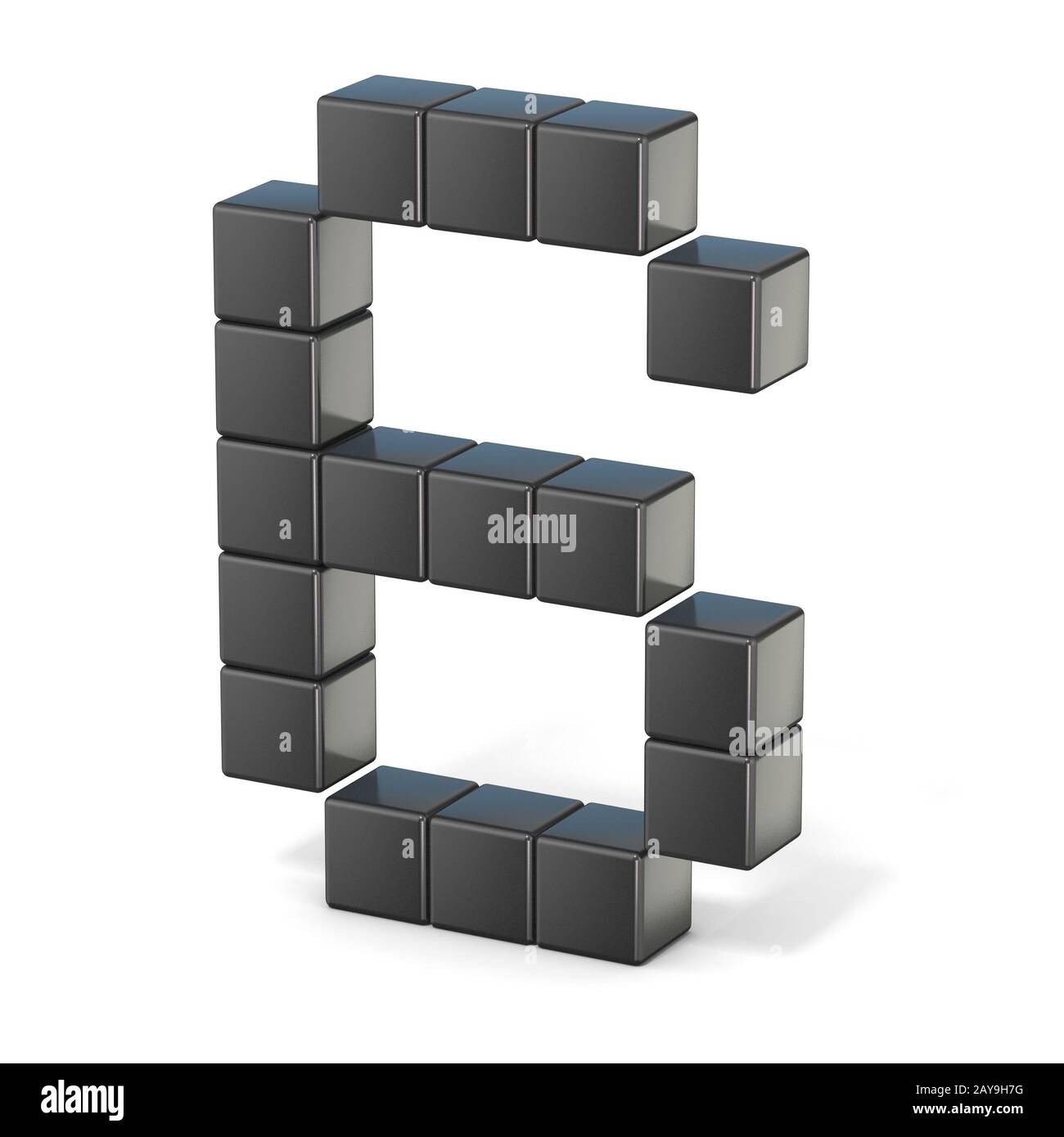 8 bit font. Number 6. 3D Stock Photo - Alamy