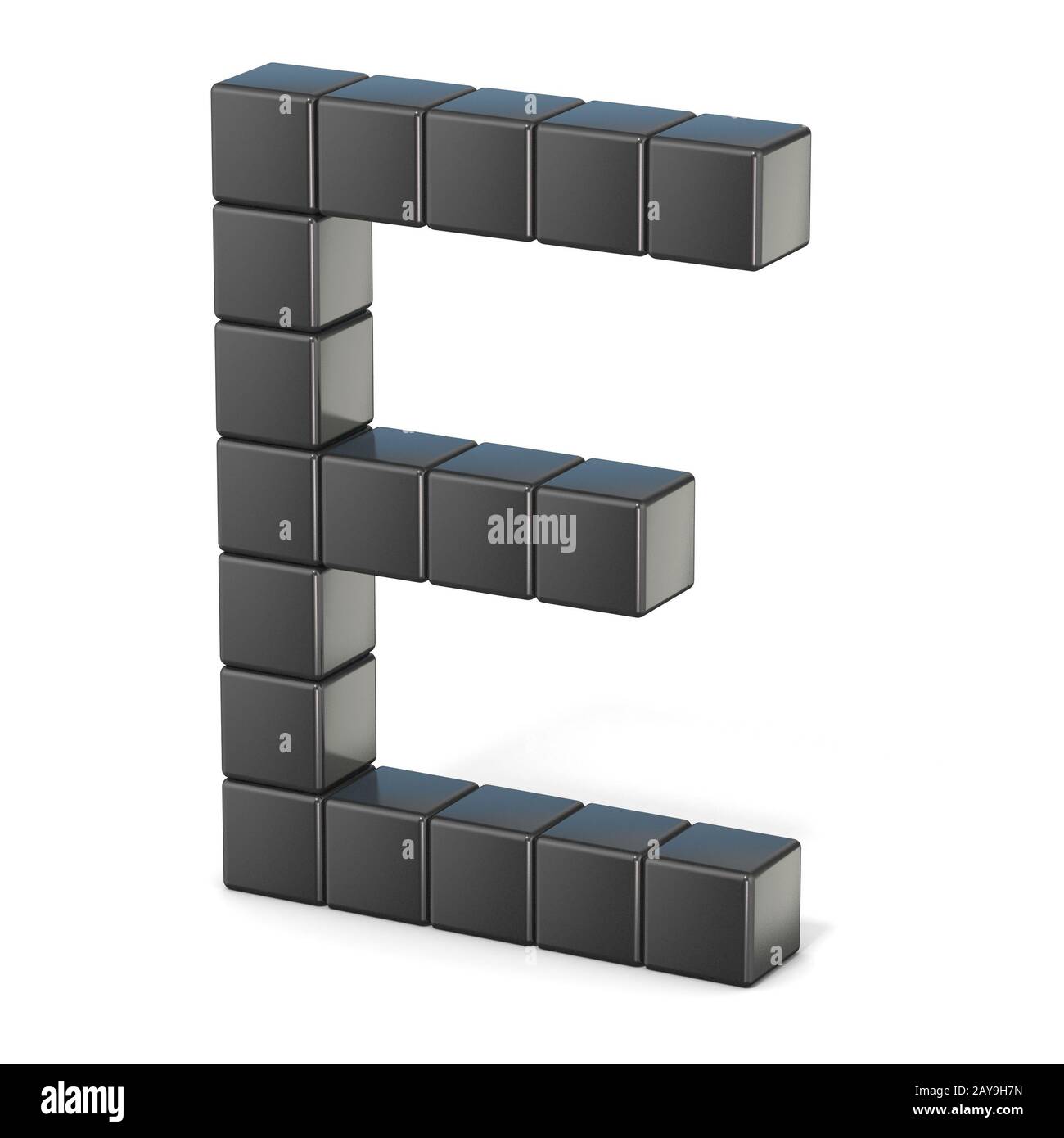 8 bit font. Capital letter E. 3D Stock Photo - Alamy