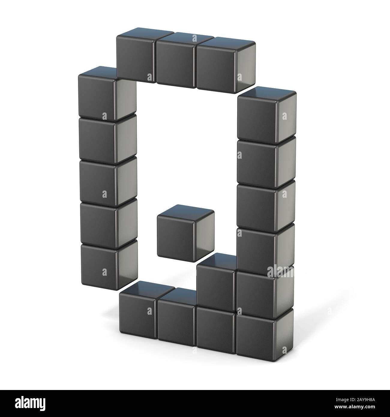 8 bit font. Capital letter Q. 3D Stock Photo - Alamy
