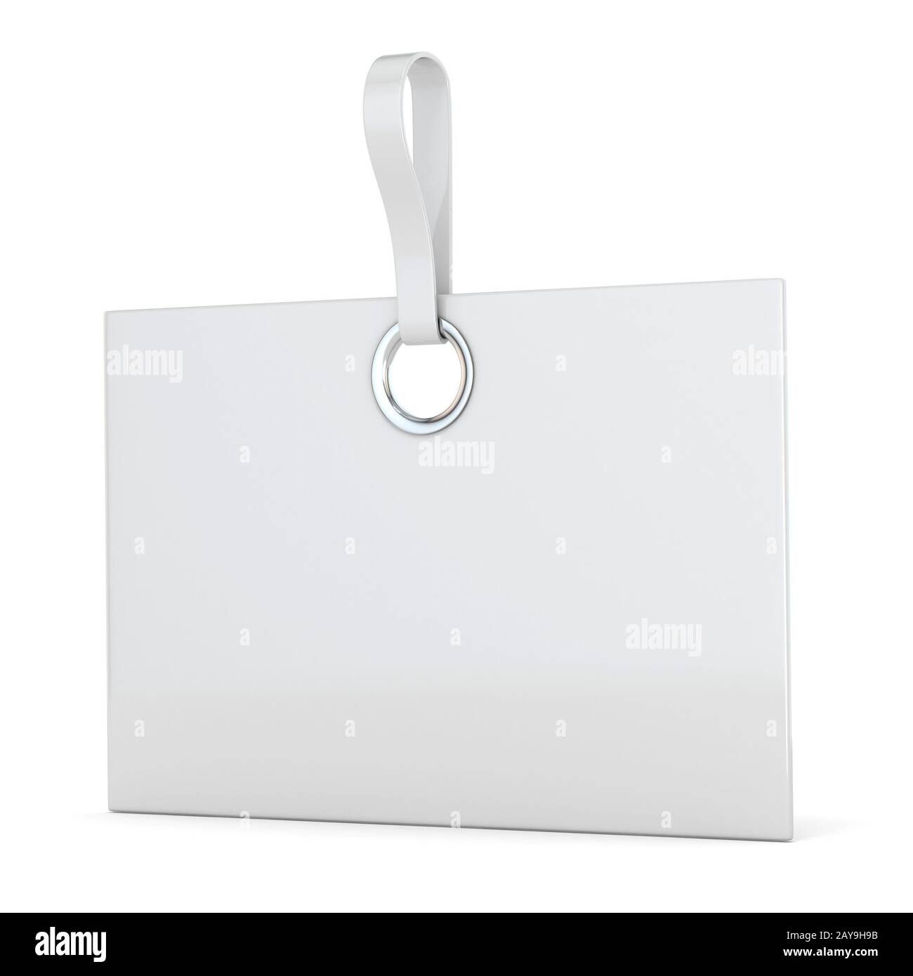 White plastic rectangular label. Vertical. 3D Stock Photo - Alamy