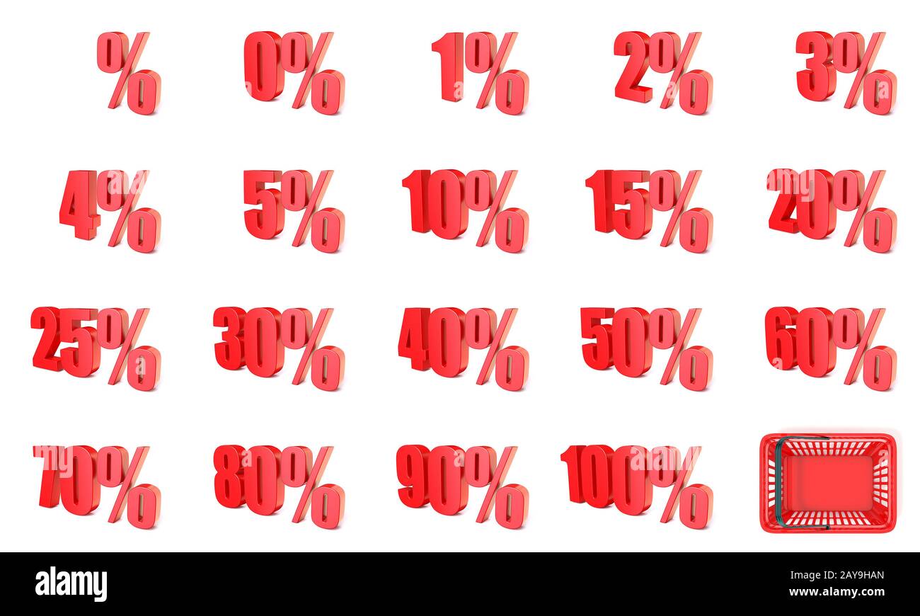 Red percentage sign collection. 3D Stock Photo - Alamy