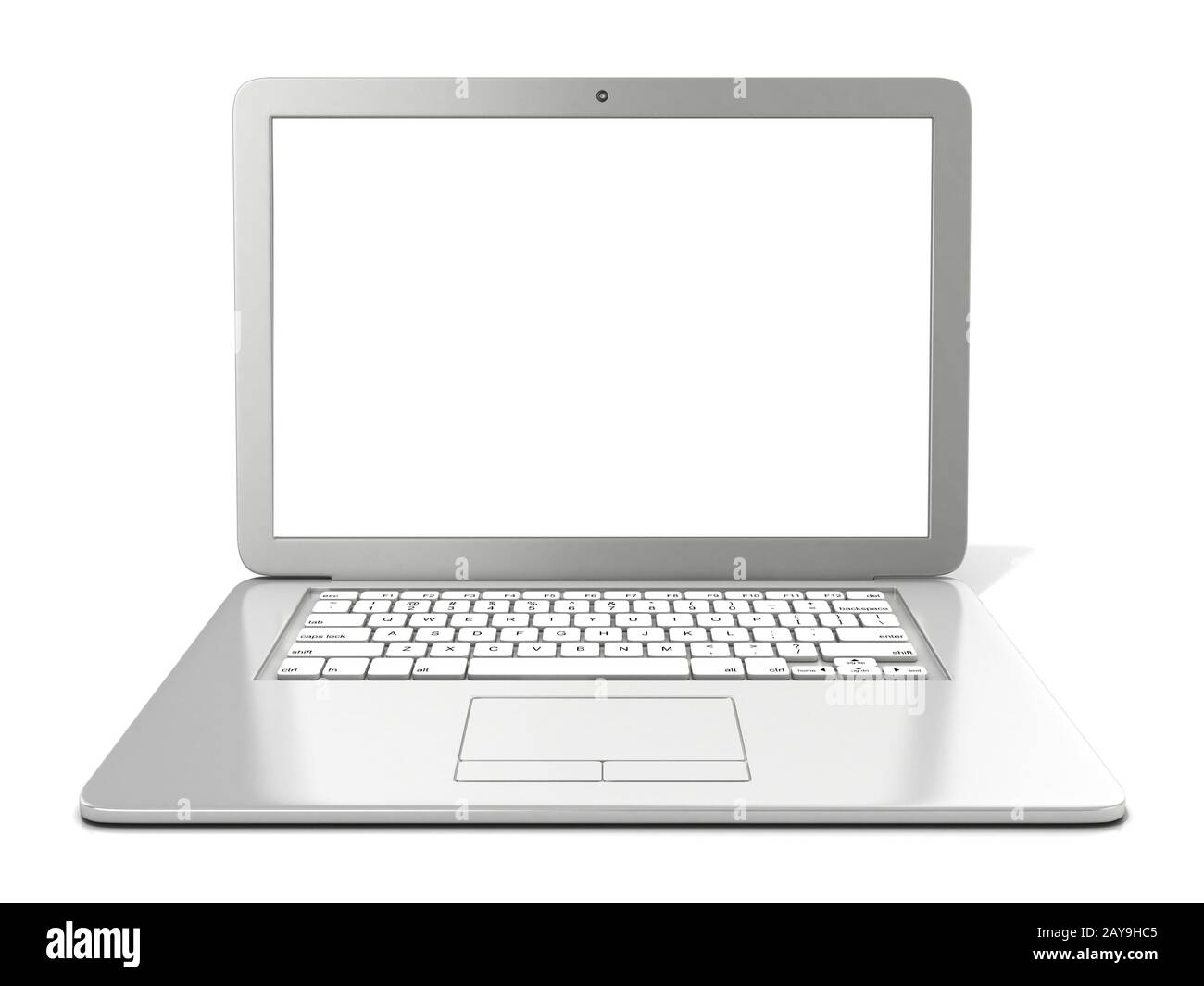 Grey laptop with blank screen. 3D Stock Photo - Alamy Grey laptop with blank screen. 3D Stock Photo - Alamy