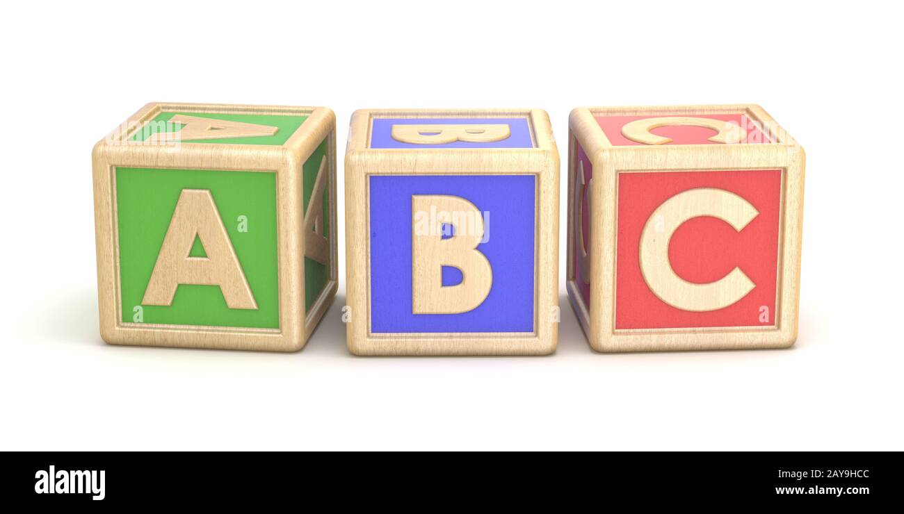 Letter blocks ABC. 3D Stock Photo - Alamy