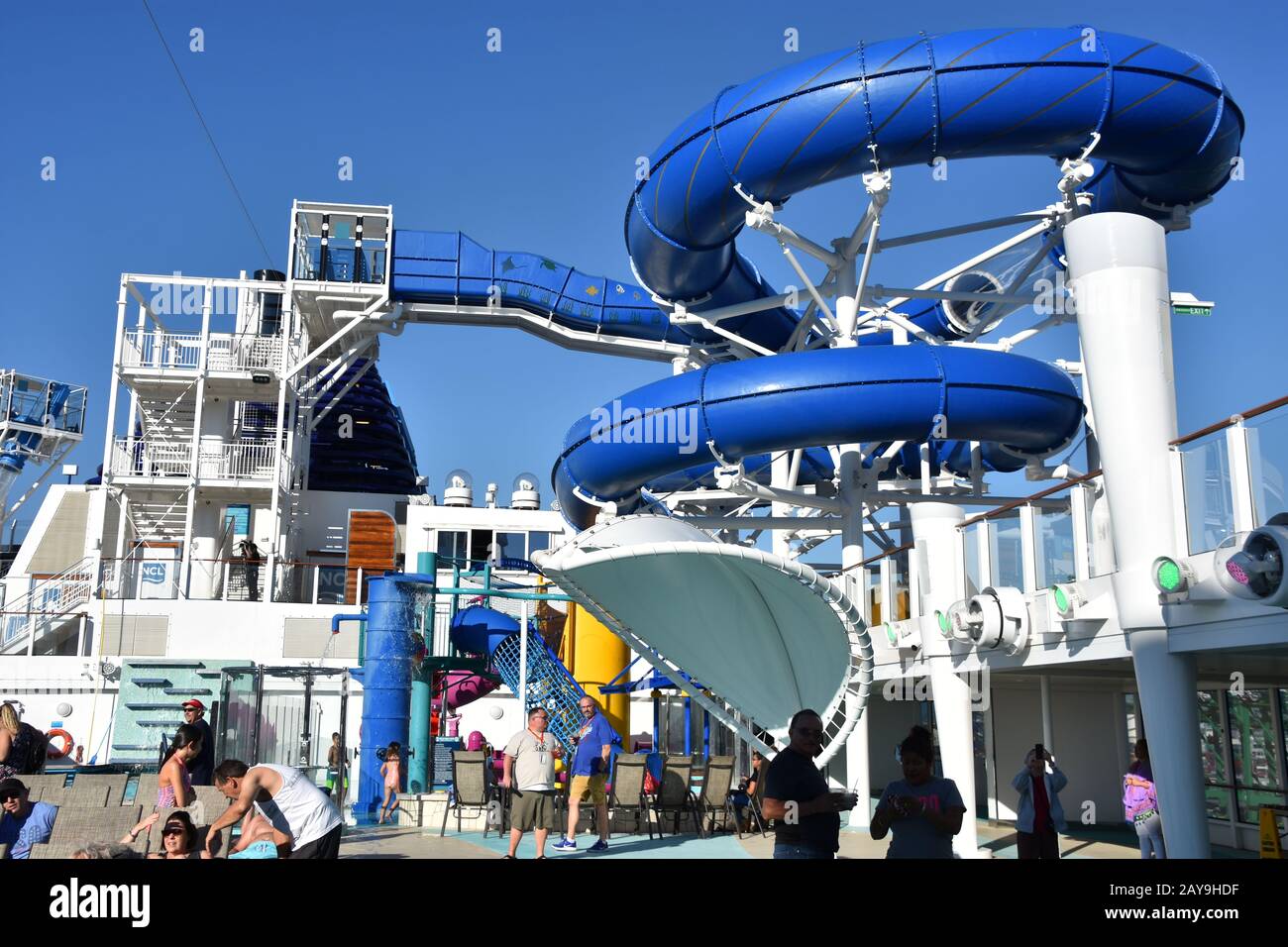 Pool deck on the Norwegian Bliss cruise ship Stock Photo - Alamy