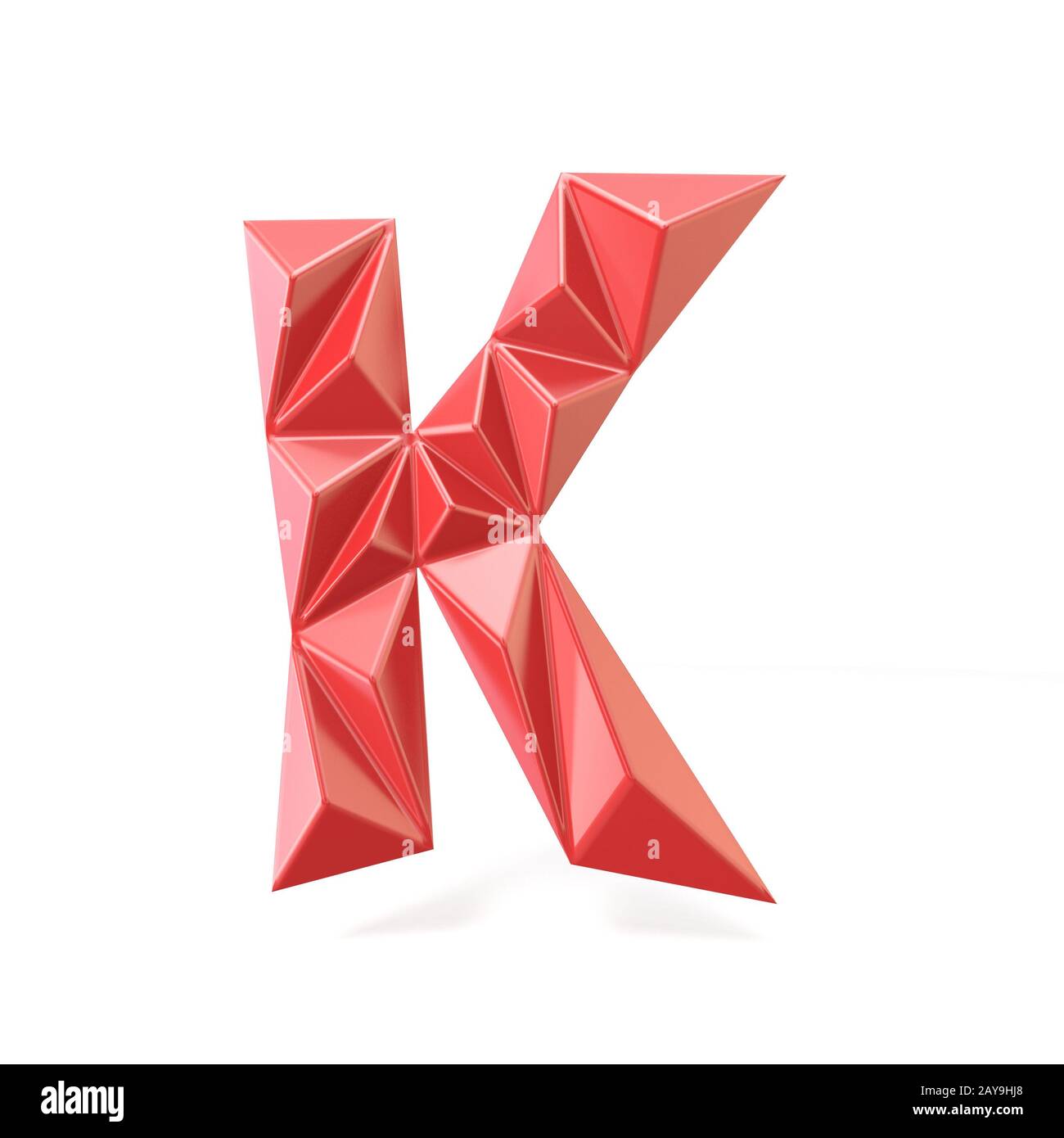 Red modern triangular font letter K. 3D Stock Photo - Alamy