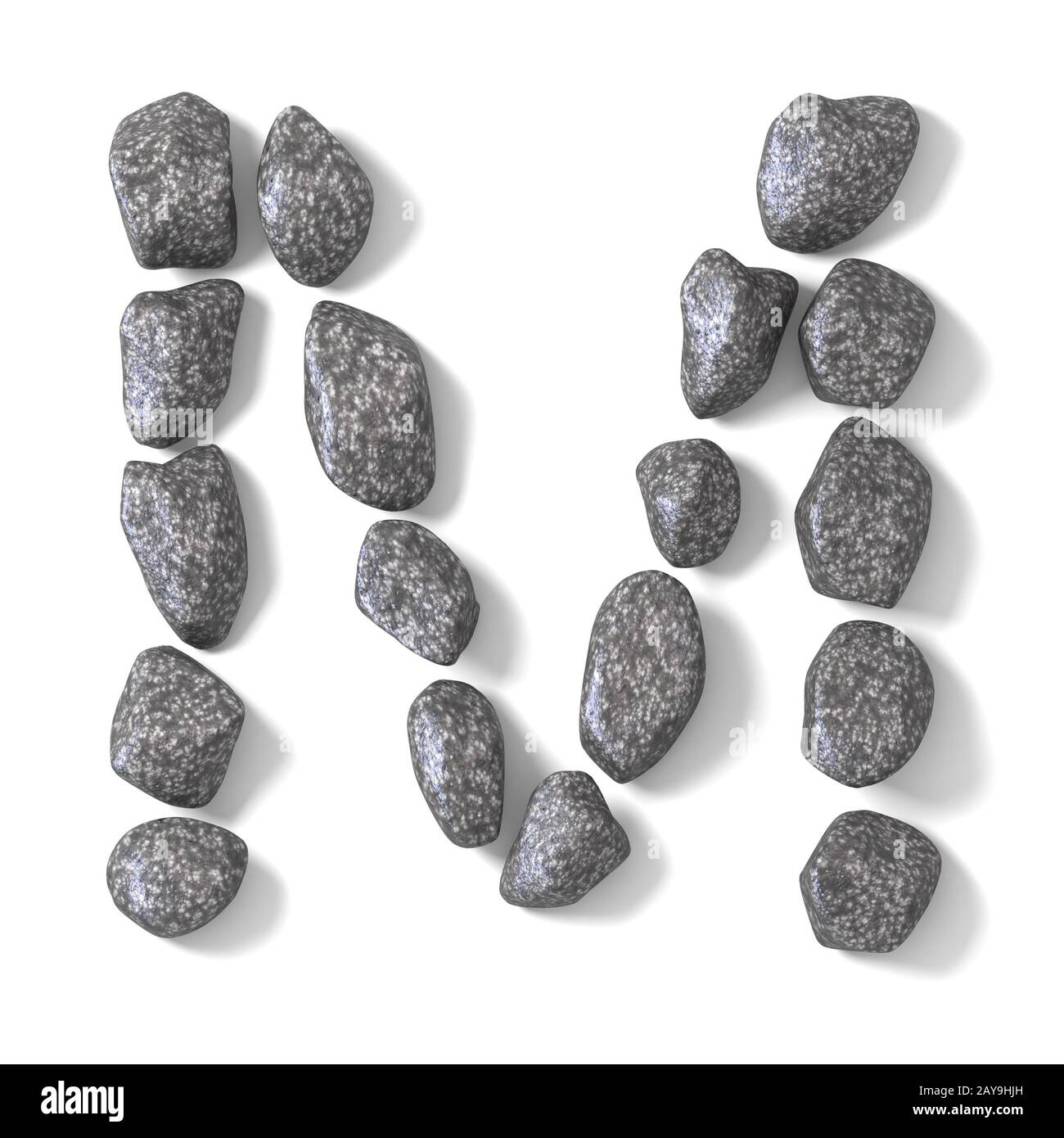 Font made of rocks LETTER M 3D Stock Photo - Alamy