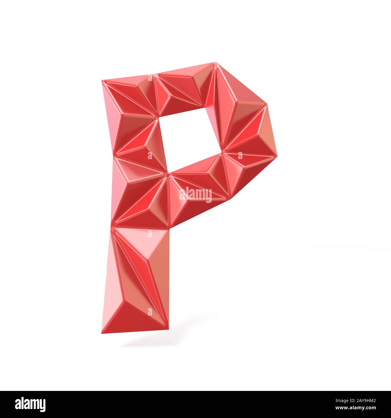 Red modern triangular font letter P. 3D Stock Photo - Alamy