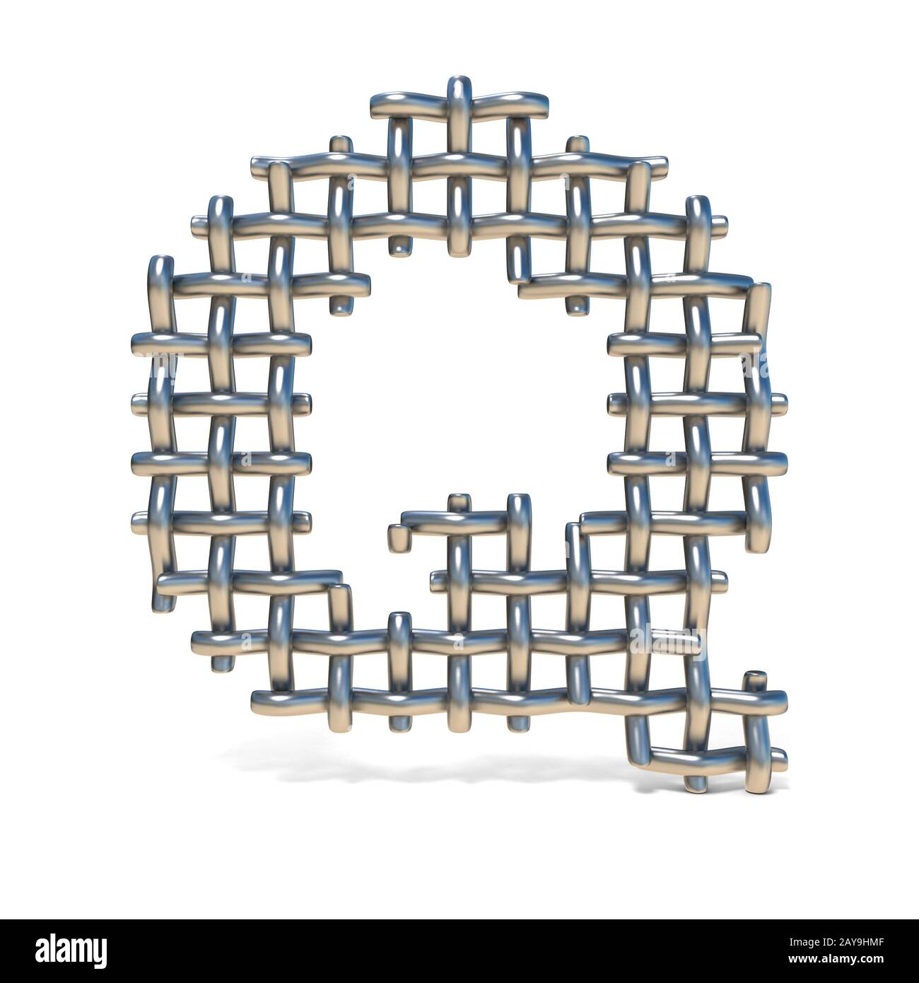 Metal wire mesh font LETTER Q 3D Stock Photo - Alamy