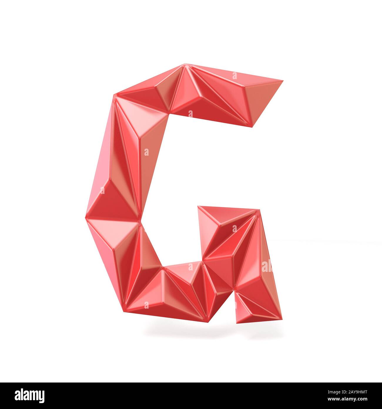 Red modern triangular font letter G. 3D Stock Photo - Alamy