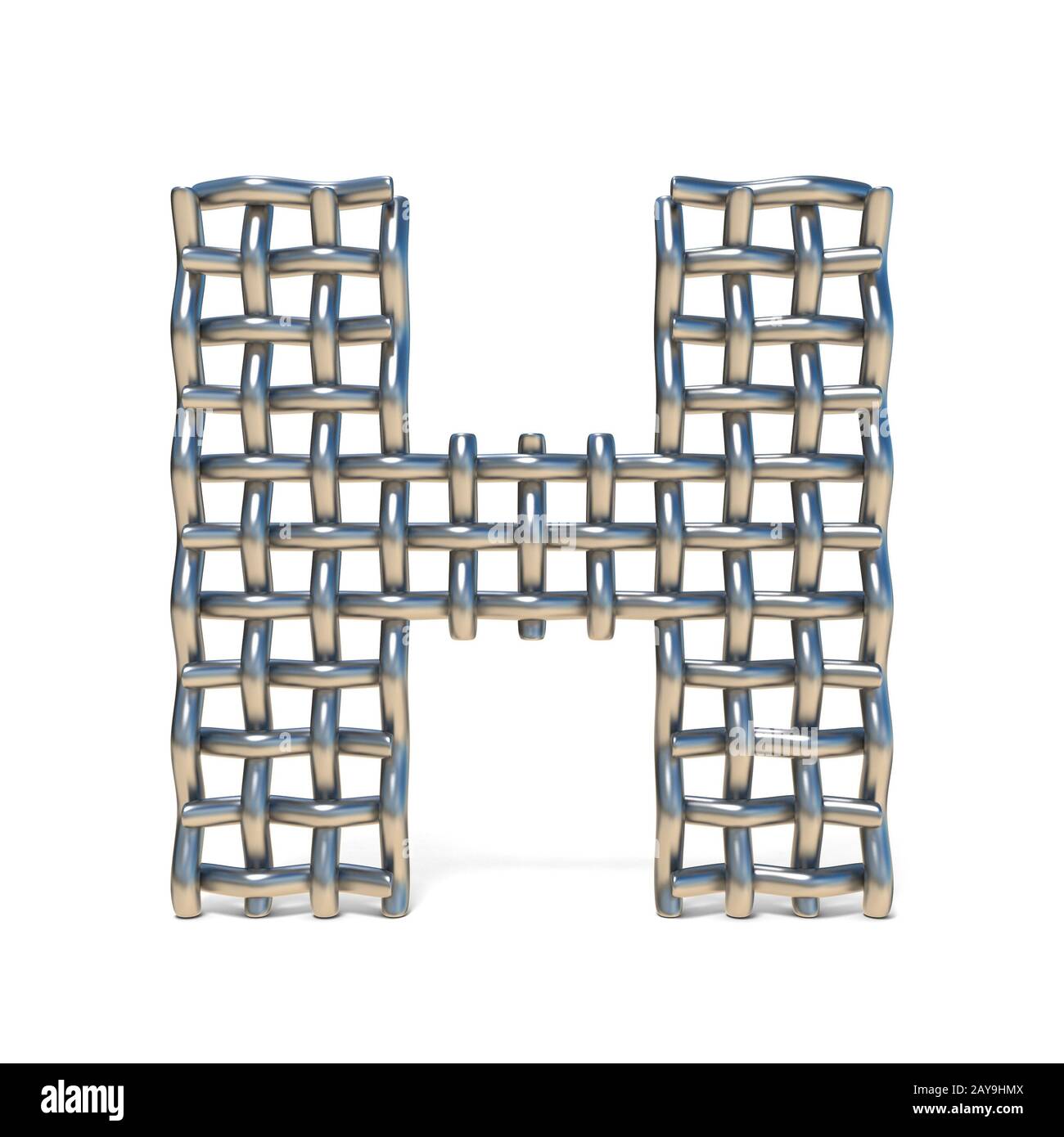 Metal wire mesh font LETTER H 3D Stock Photo - Alamy