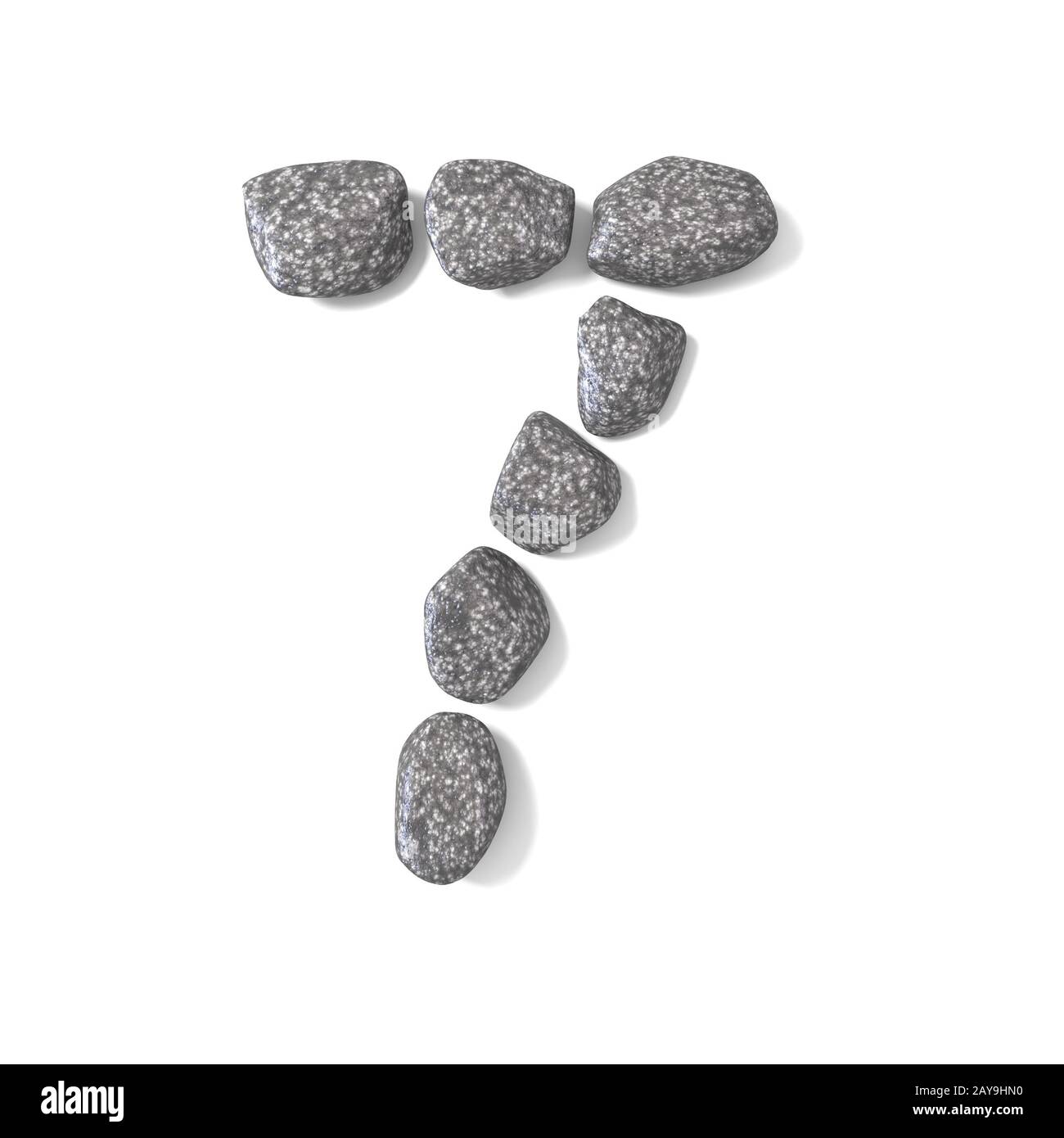 Font made of rocks NUMBER seven 7 3D Stock Photo - Alamy