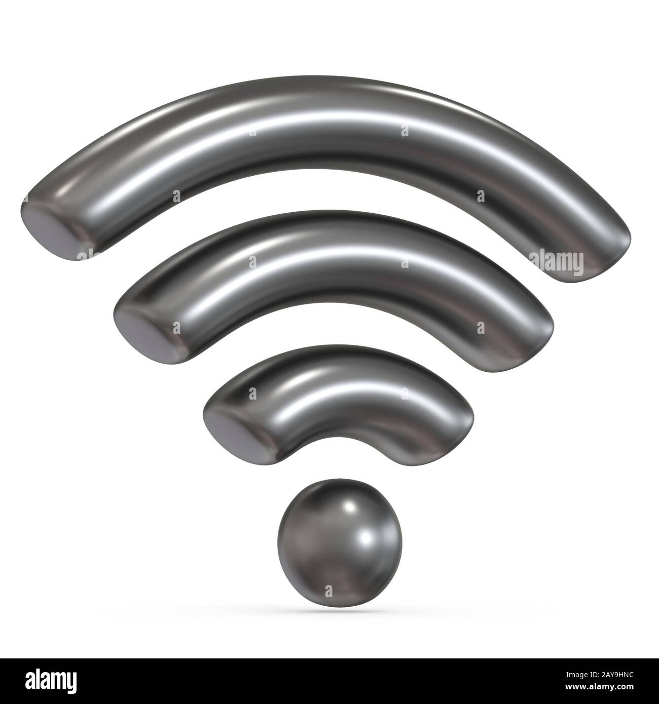 Metal grey WiFi sign 3D Stock Photo - Alamy