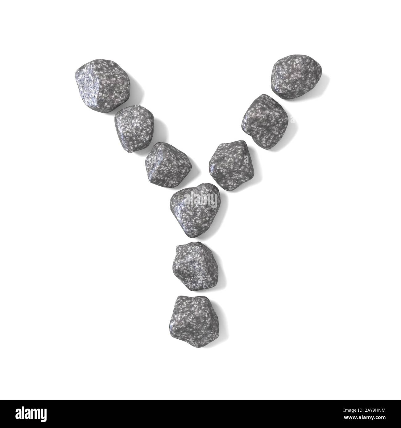 Font made of rocks LETTER Y 3D Stock Photo - Alamy