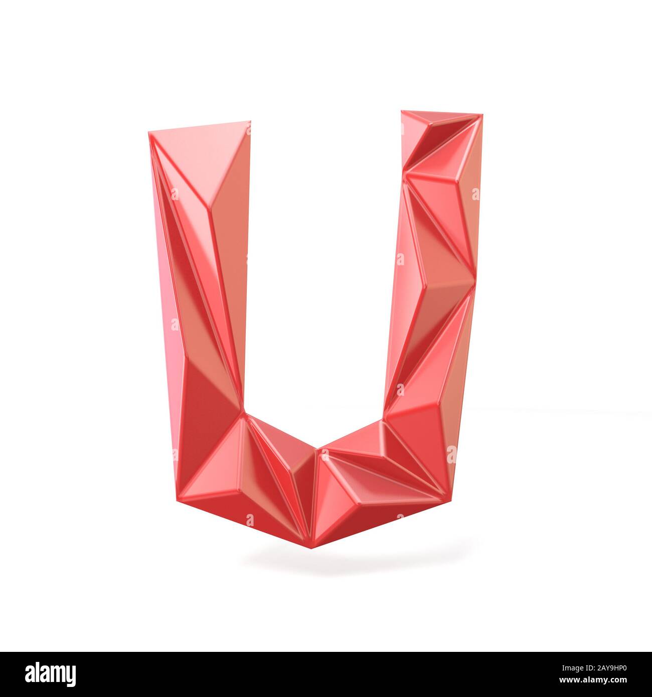 Red modern triangular font letter U. 3D Stock Photo - Alamy