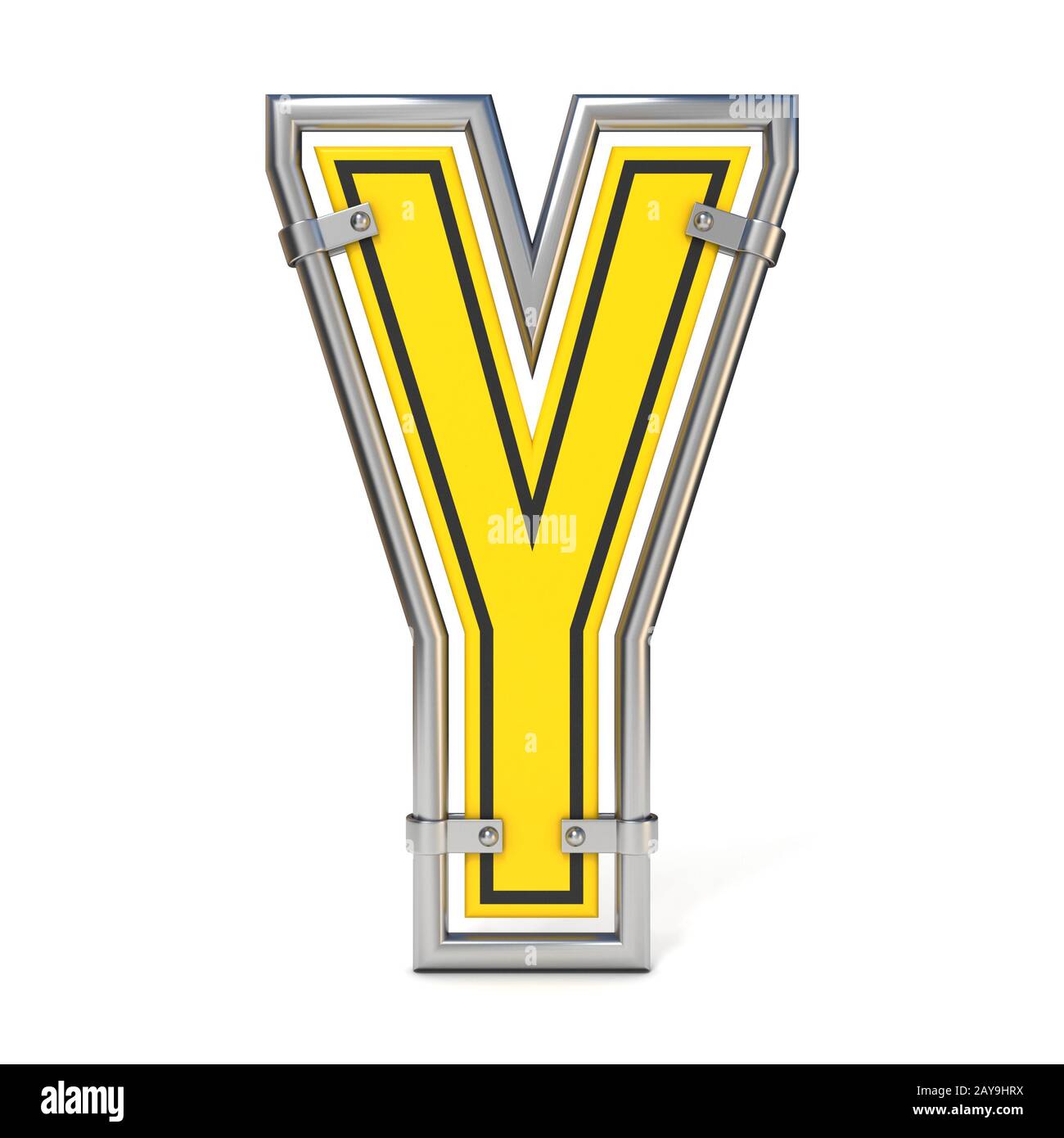 Framed traffic road sign FONT letter Y 3D Stock Photo - Alamy