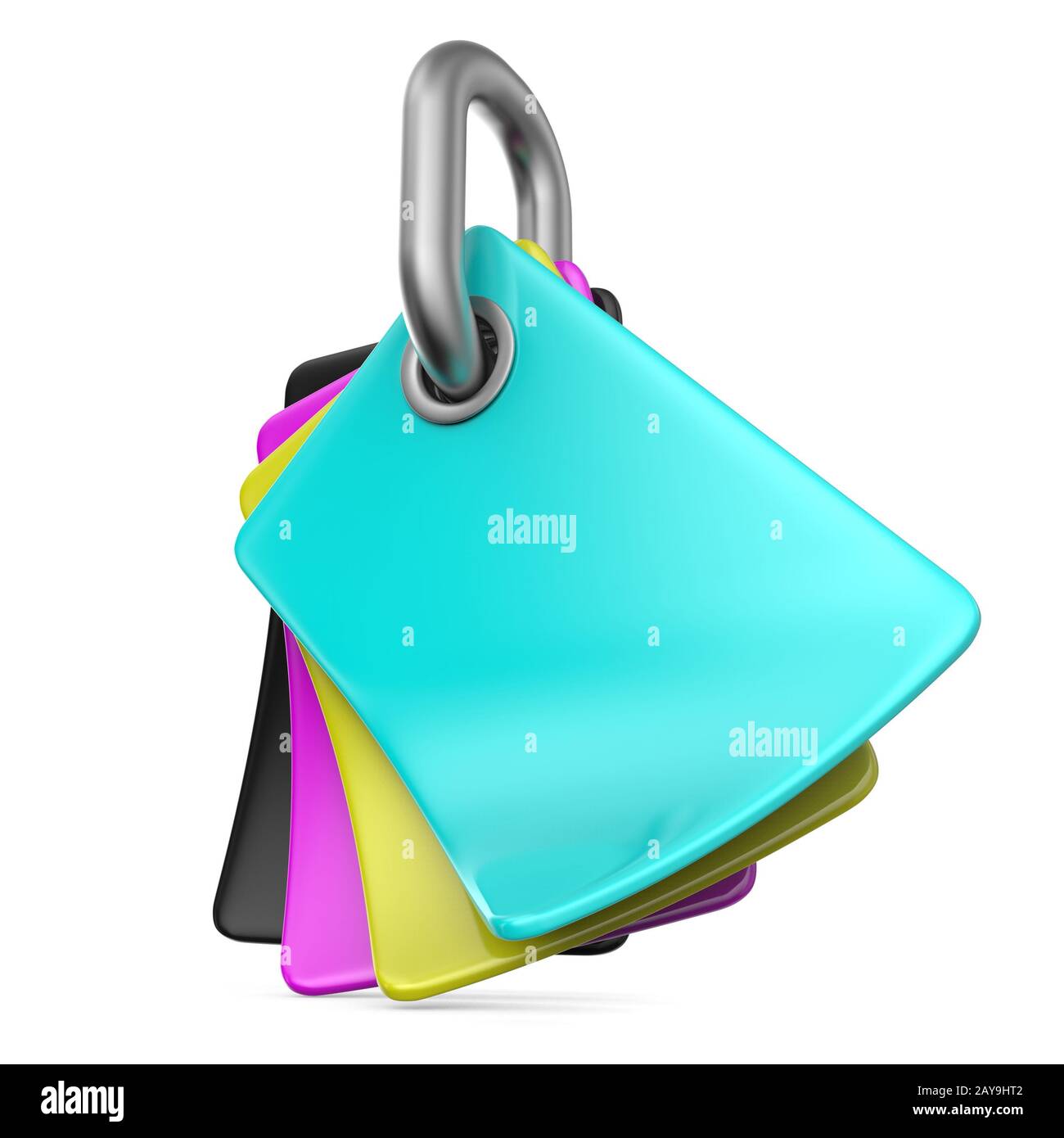 CMYK colors palette on chain link 3D Stock Photo - Alamy