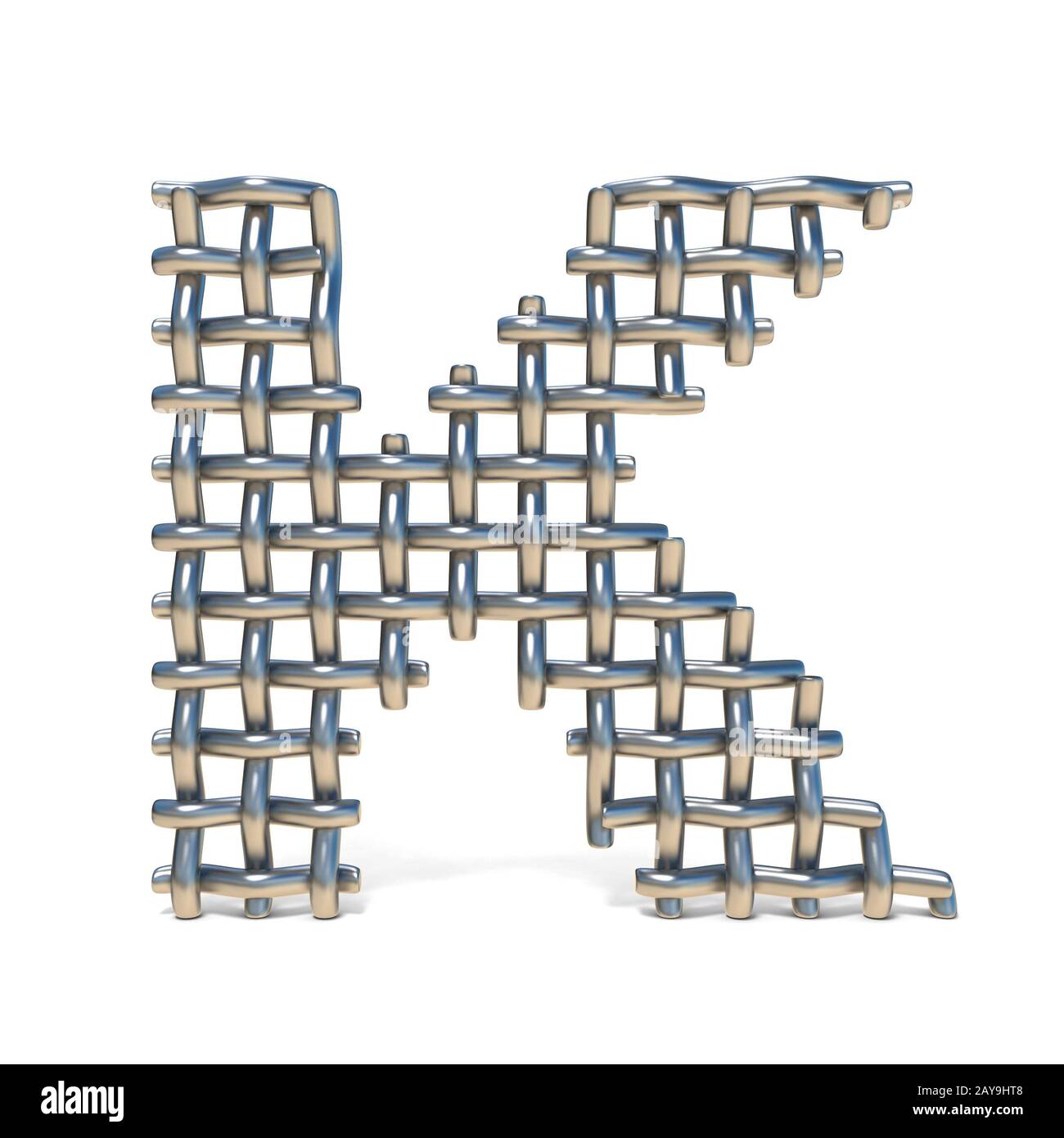 Metal wire mesh font LETTER K 3D Stock Photo - Alamy