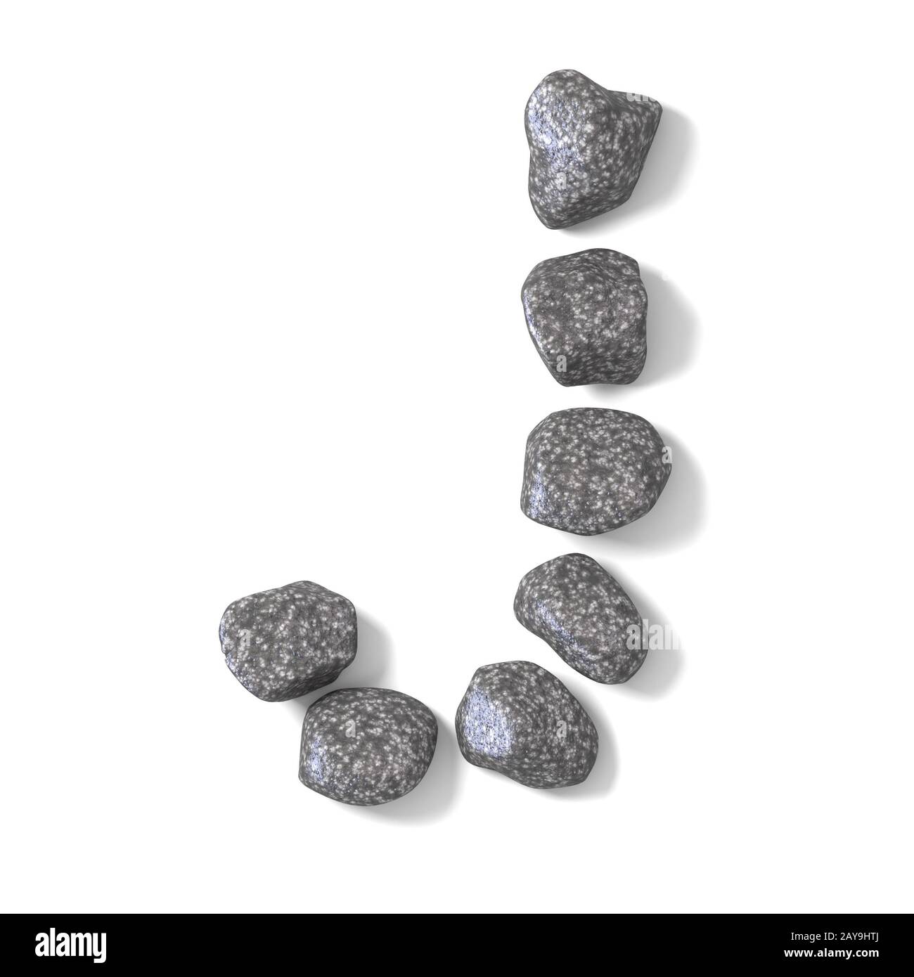 Font made of rocks LETTER J 3D Stock Photo - Alamy