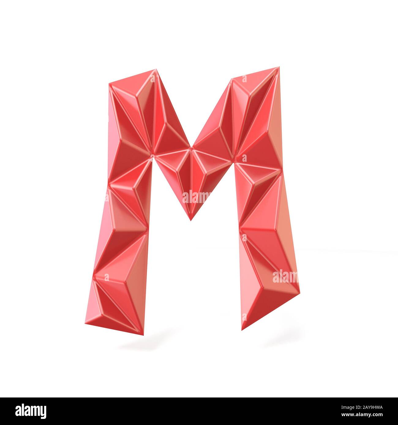 Red modern triangular font letter M. 3D Stock Photo - Alamy