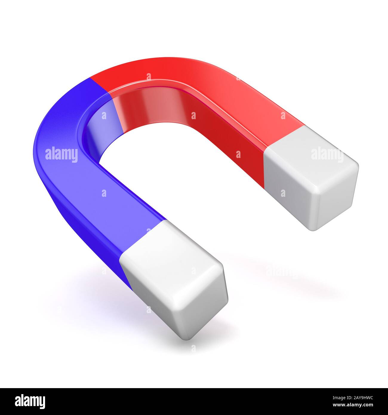 Red and blue horseshoe magnet, side view 3D Stock Photo - Alamy