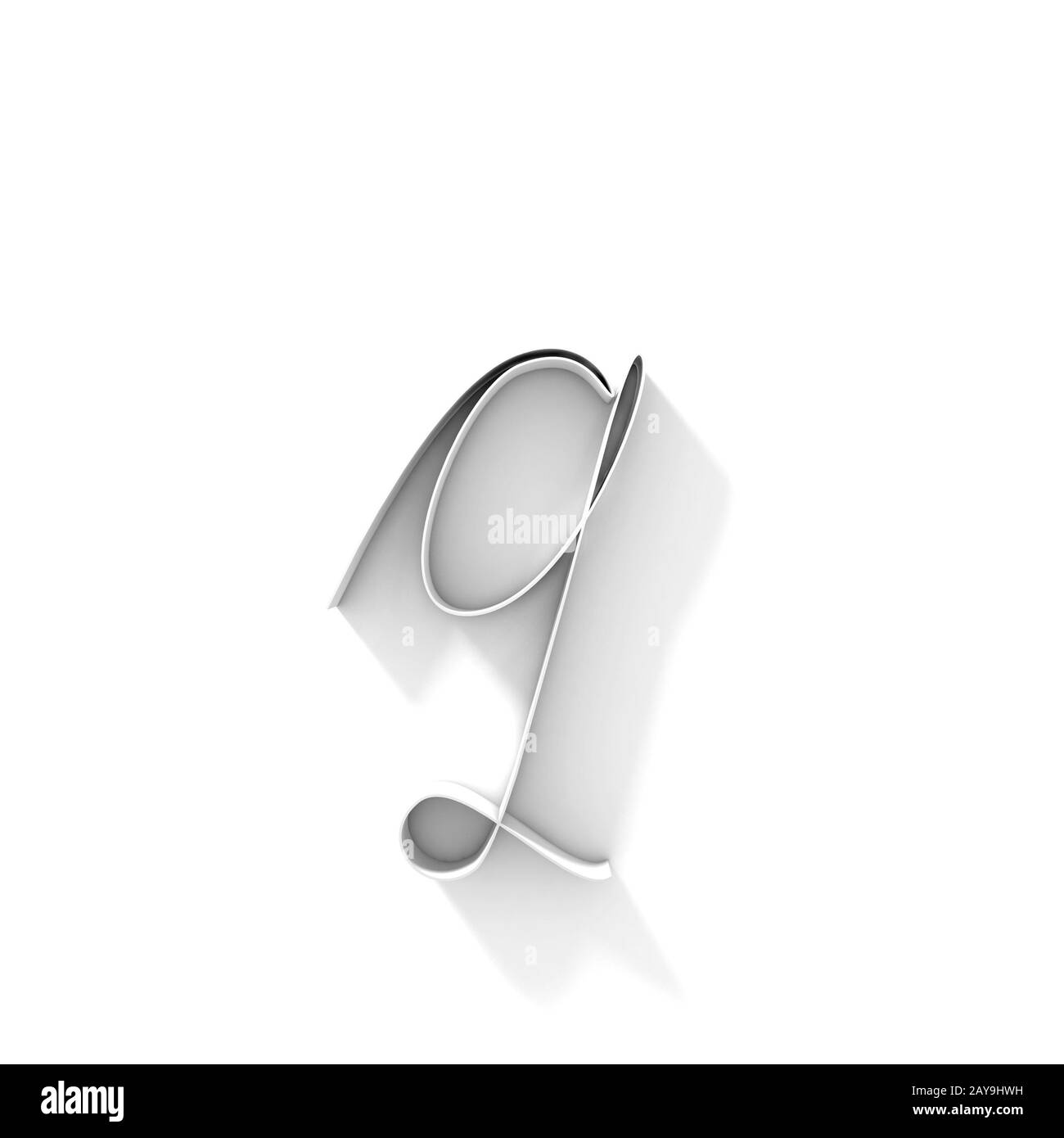 Long shadow handwritten font LETTER Q 3D Stock Photo - Alamy