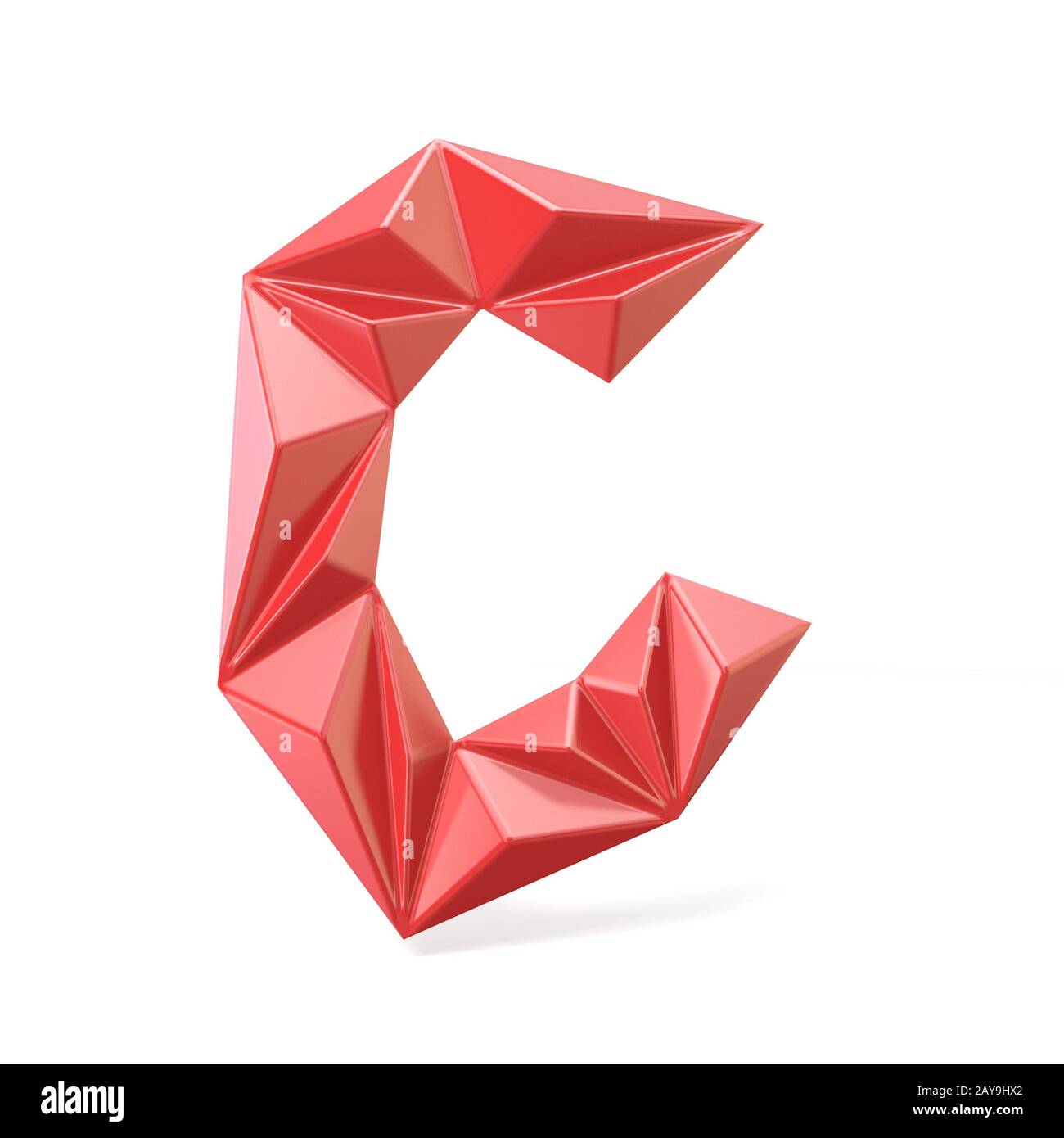 Red modern triangular font letter C. 3D Stock Photo - Alamy
