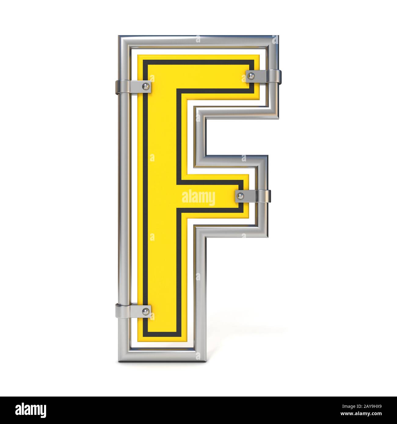 Framed traffic road sign FONT letter F 3D Stock Photo - Alamy