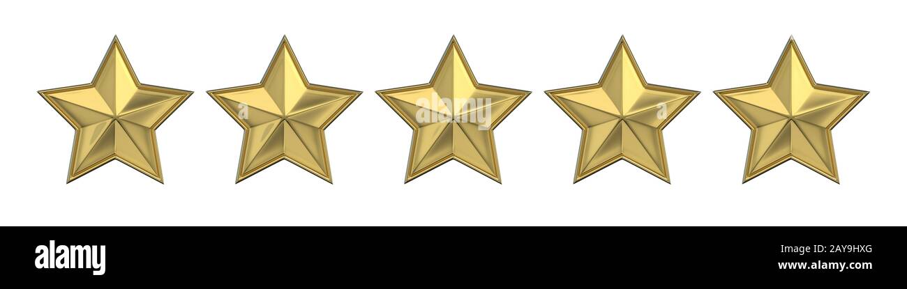 Voting concept. Rating five golden star. 3D Stock Photo - Alamy