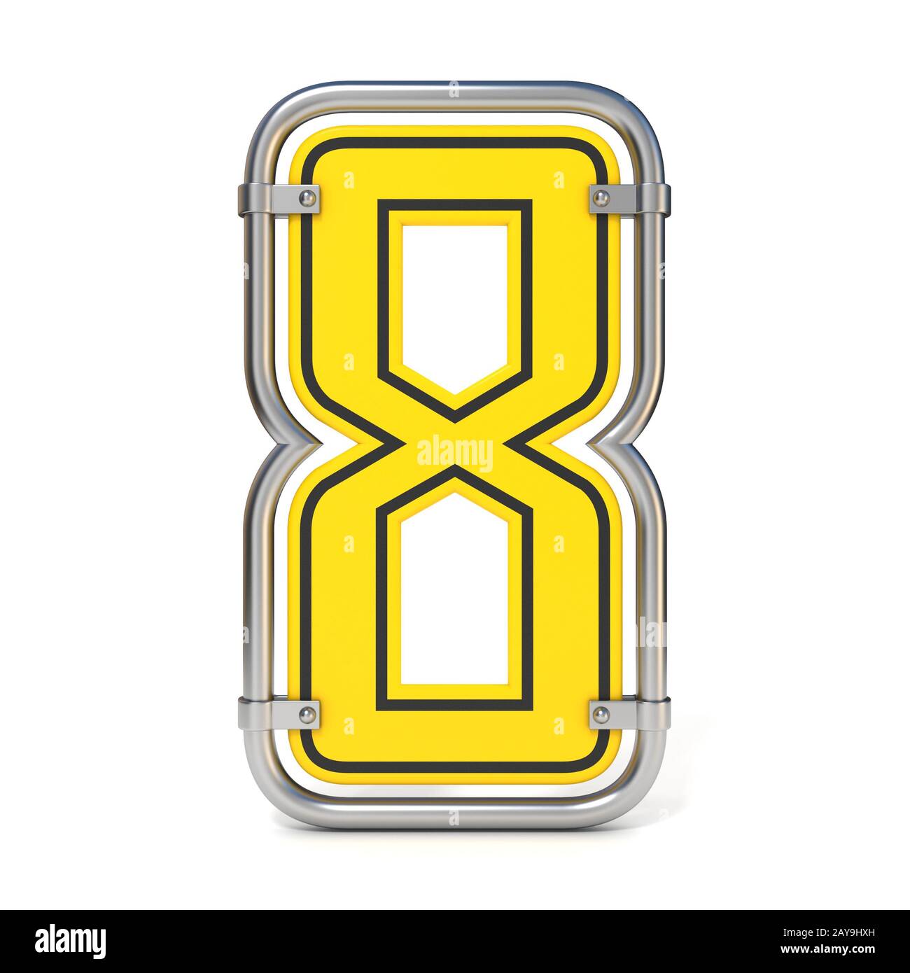 Framed traffic road sign FONT number 8 3D Stock Photo - Alamy