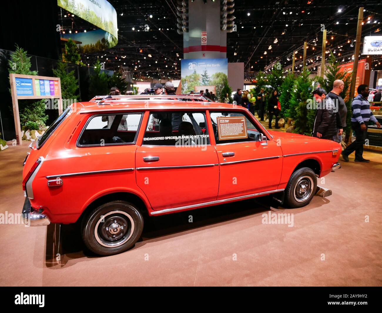 Chicago, Illinois, USA. 13 February 2020. 1976 Subaru DL Wagon, four ...