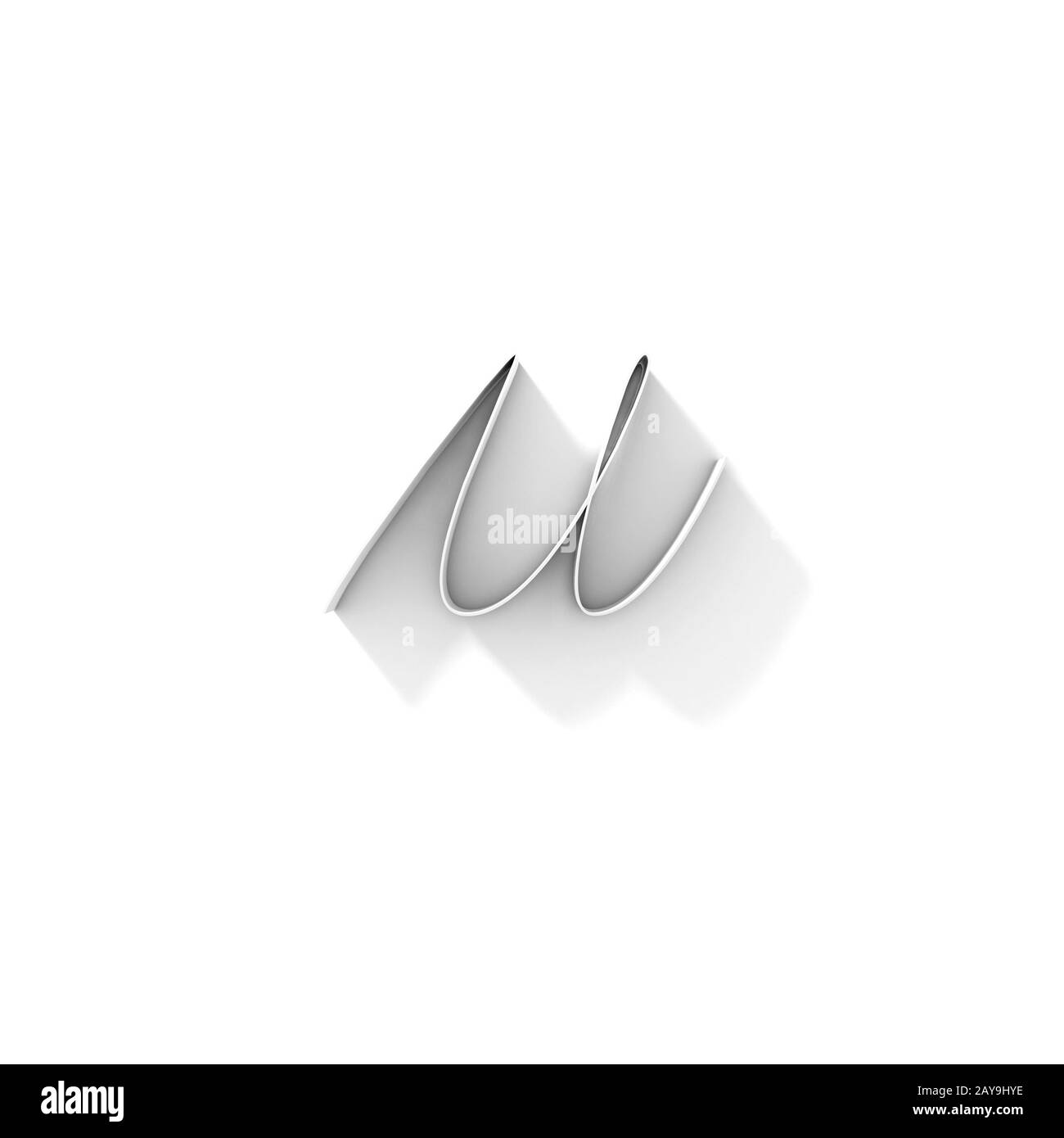 Long shadow handwritten font LETTER U 3D Stock Photo - Alamy