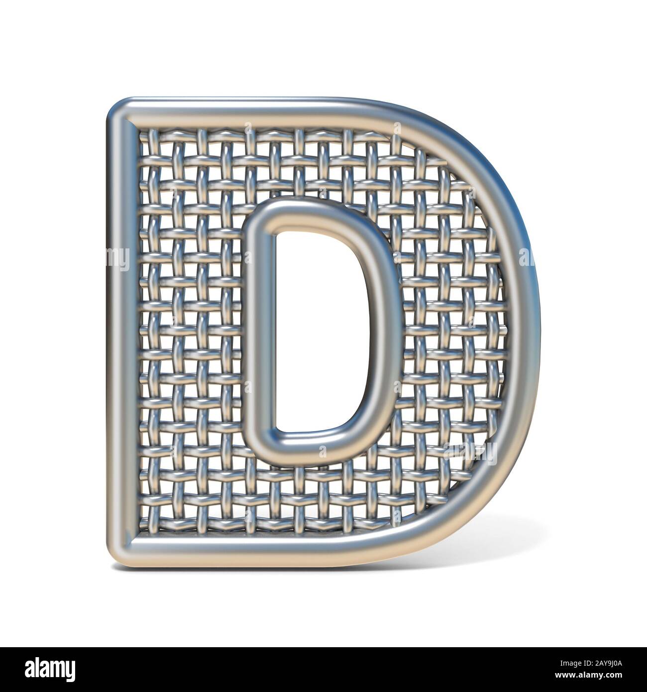 Outlined metal wire mesh font LETTER D 3D Stock Photo - Alamy