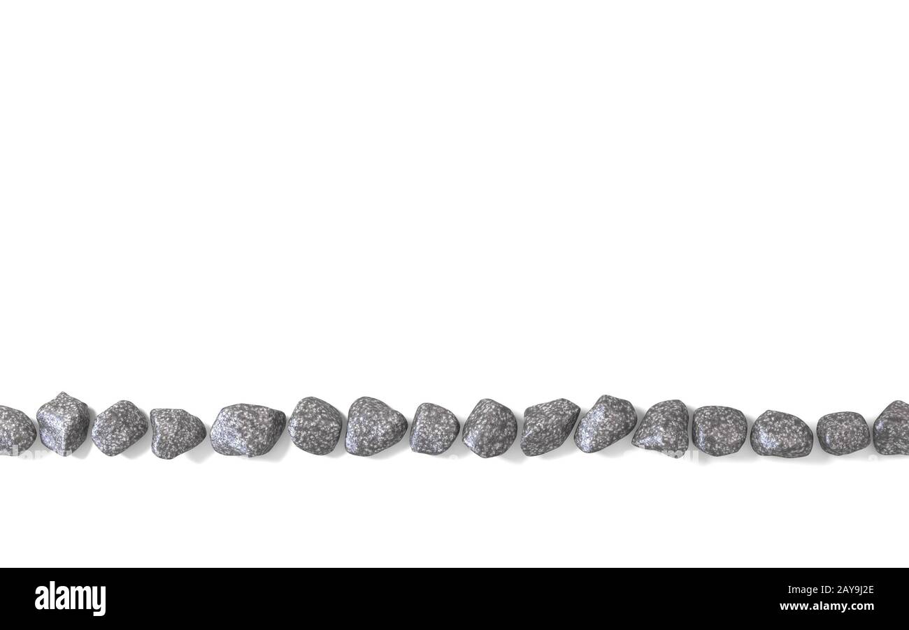 Line made of rocks 3D Stock Photo - Alamy