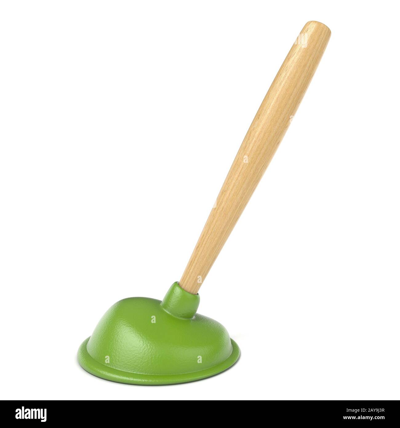 Green kitchen plunger 3D Stock Photo - Alamy
