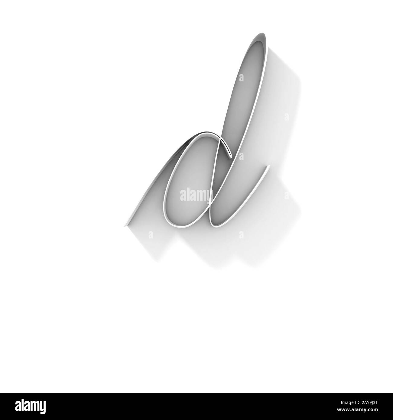 Long shadow handwritten font LETTER D 3D Stock Photo - Alamy