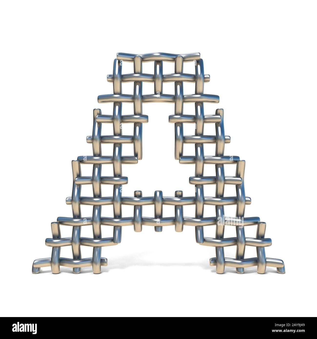 Metal wire mesh font LETTER A 3D Stock Photo - Alamy
