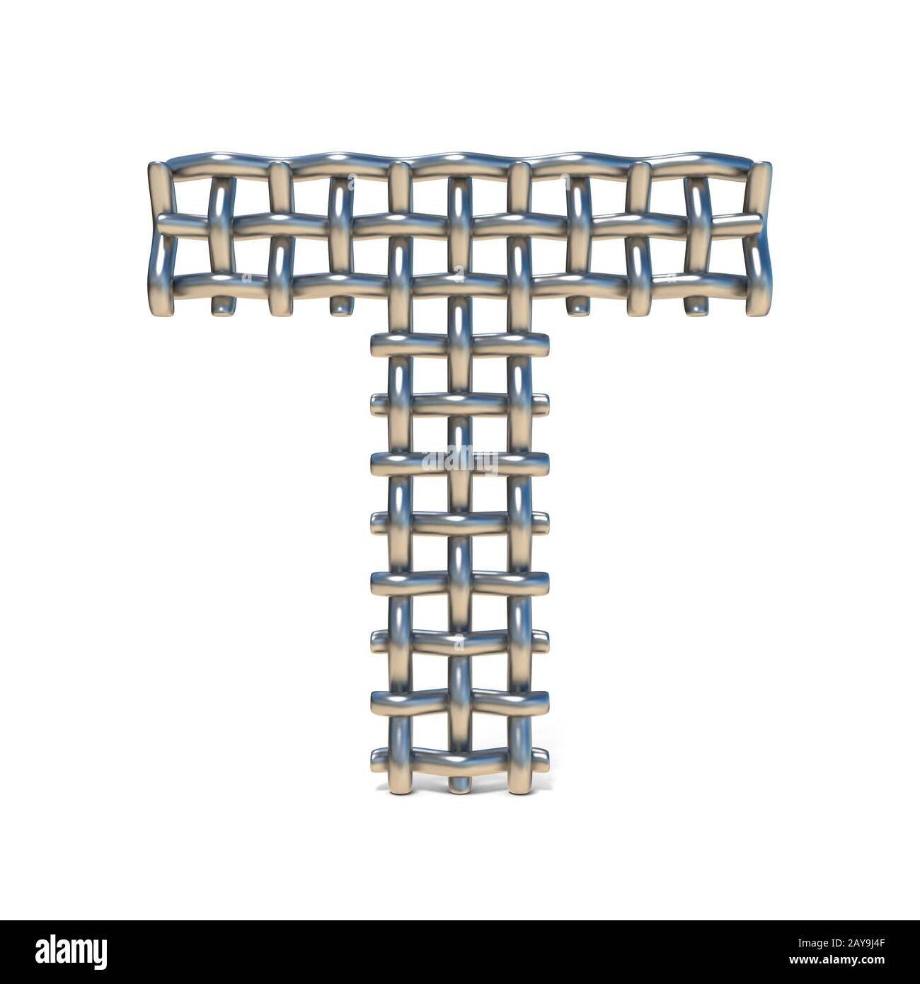 Metal wire mesh font LETTER T 3D Stock Photo - Alamy