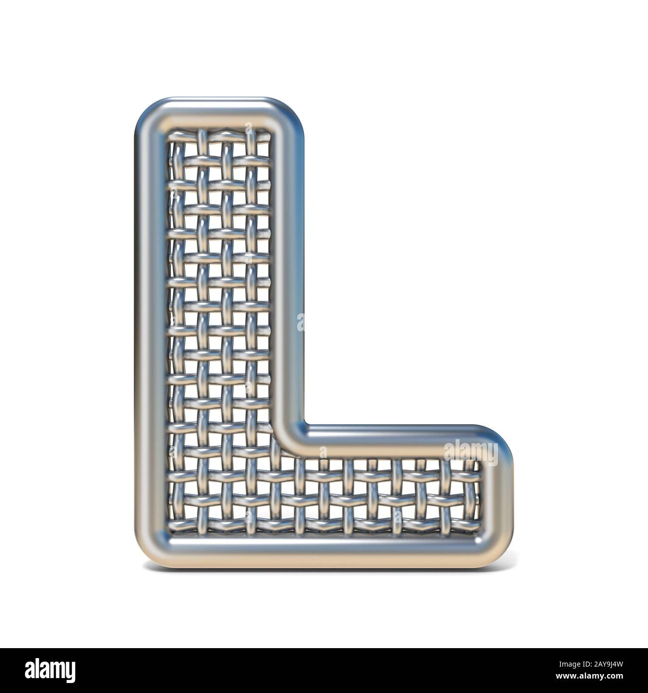 Outlined metal wire mesh font LETTER L 3D Stock Photo - Alamy