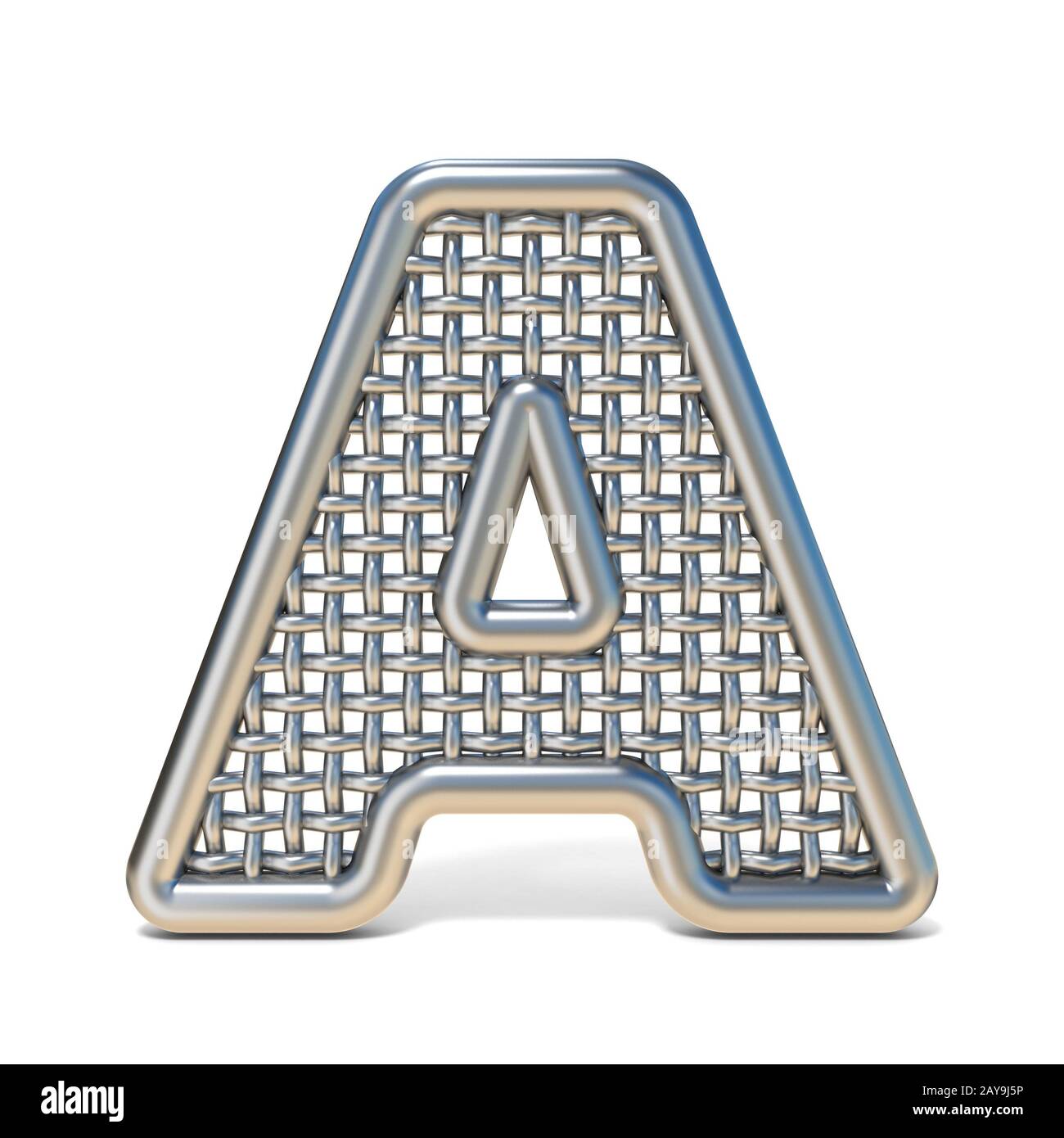 Outlined metal wire mesh font LETTER A 3D Stock Photo - Alamy