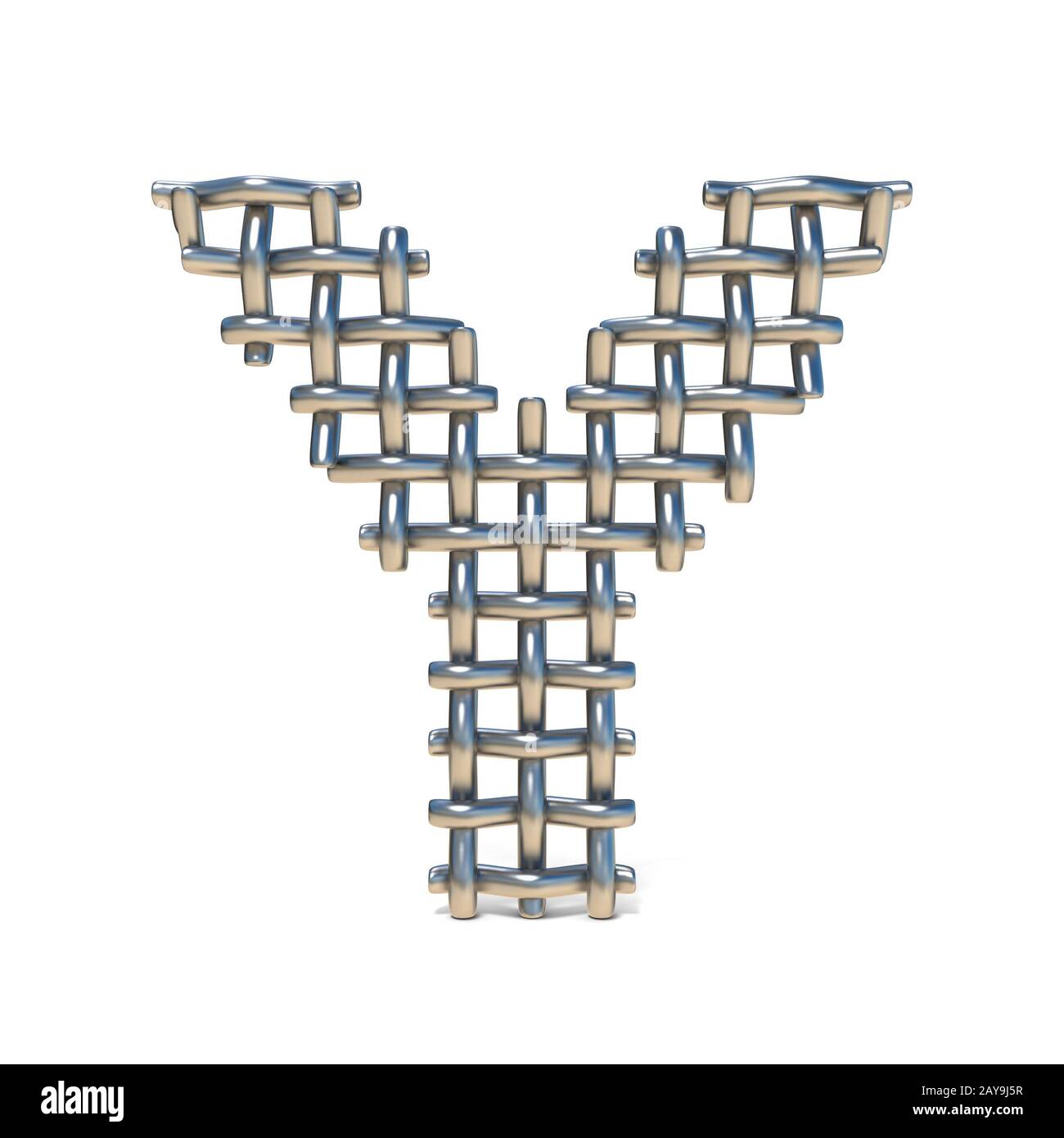 Metal wire mesh font LETTER Y 3D Stock Photo - Alamy