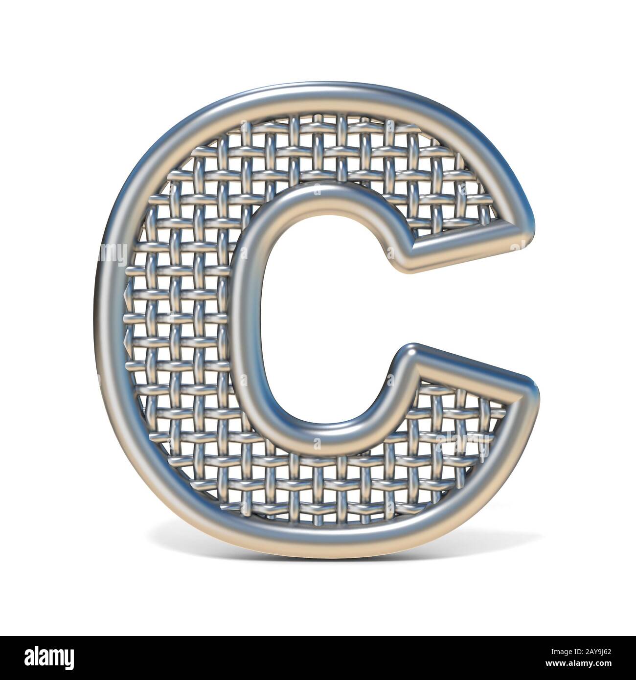 Outlined metal wire mesh font LETTER C 3D Stock Photo - Alamy