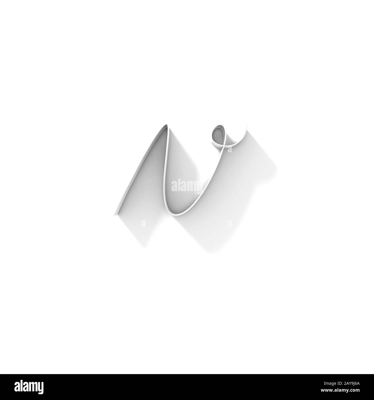 Long shadow handwritten font LETTER V 3D Stock Photo - Alamy