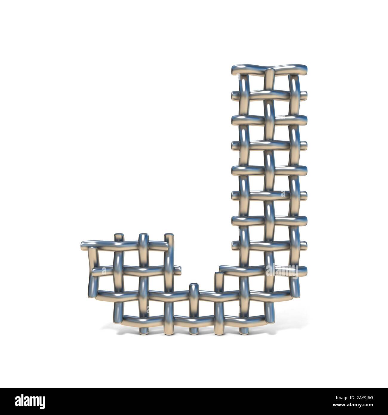 Metal wire mesh font LETTER J 3D Stock Photo - Alamy