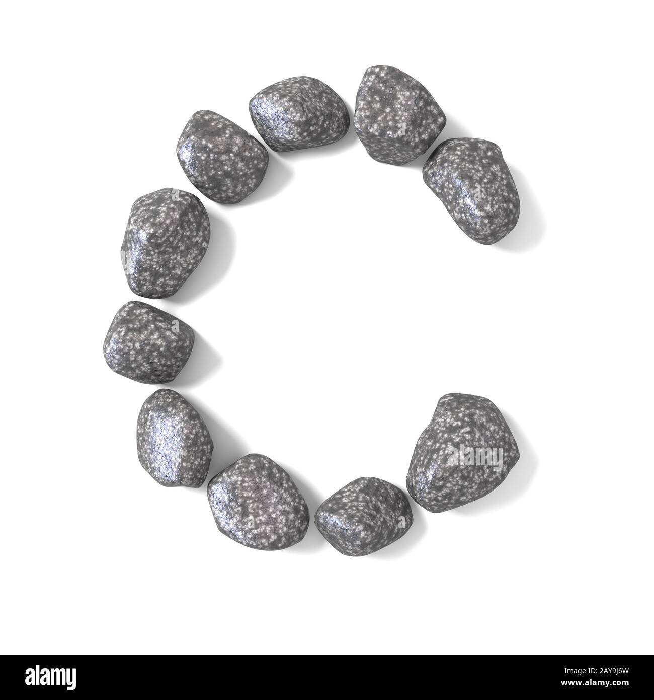 Font made of rocks LETTER C Stock Photo - Alamy