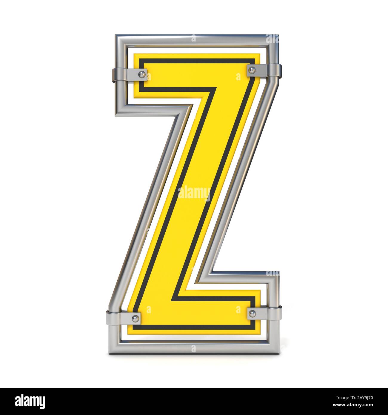 Framed traffic road sign FONT letter Z 3D Stock Photo - Alamy