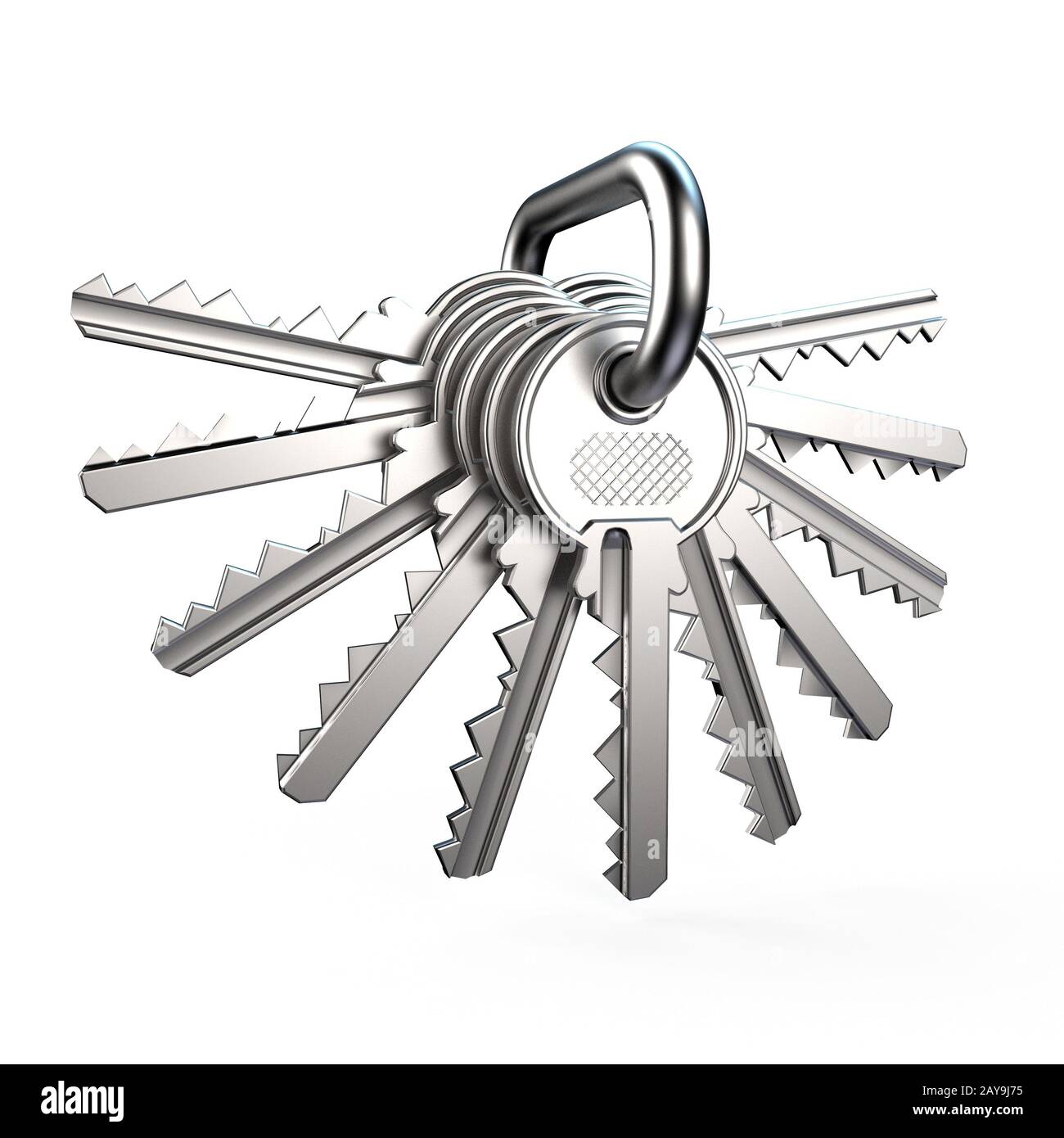 Pile of keys, side view 3D Stock Photo - Alamy