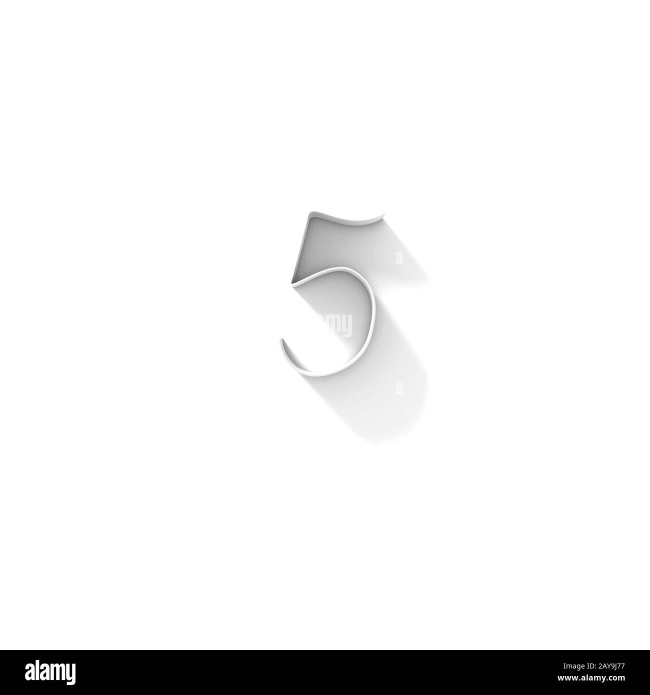 Long shadow handwritten font number FIVE 5 3D Stock Photo - Alamy