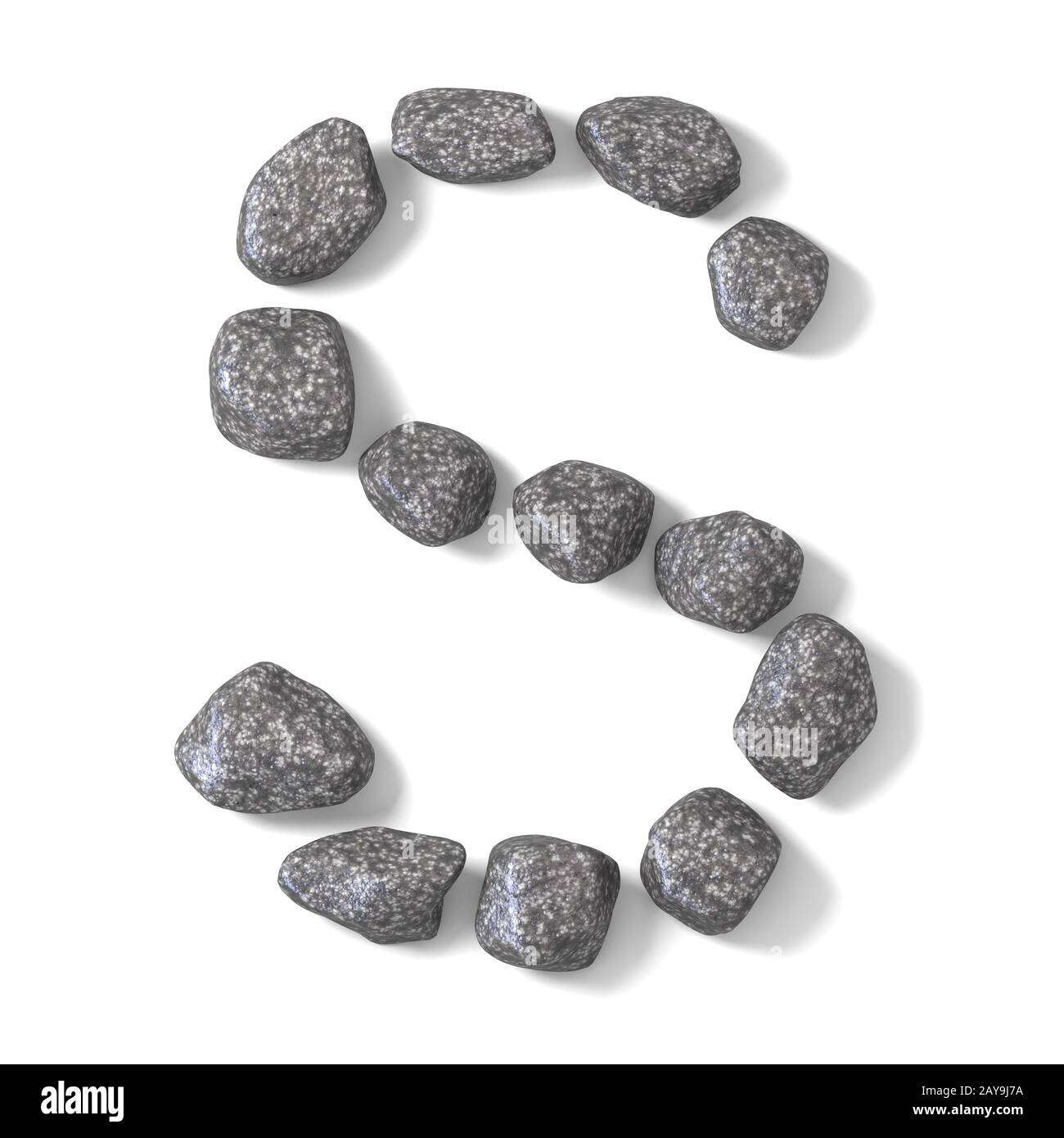 Font made of rocks LETTER S 3D Stock Photo - Alamy
